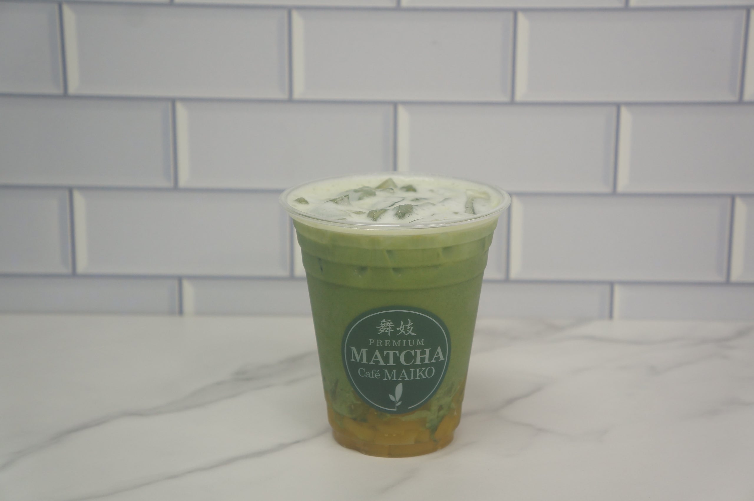 Mango Matcha Oat Milk Latte with Mango Jelly | Matcha Cafe Maiko San Diego